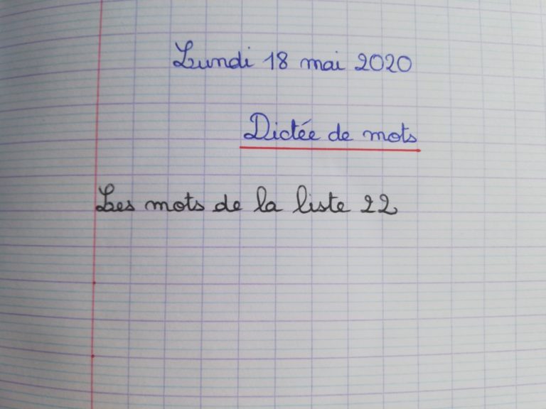 dictée de mots – Ecole Notre Dame St Denis La Chevasse