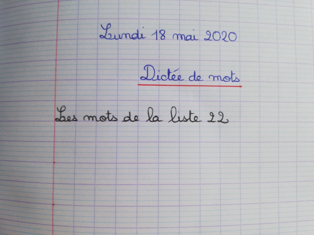 dictée de mots – Ecole Notre Dame St Denis La Chevasse